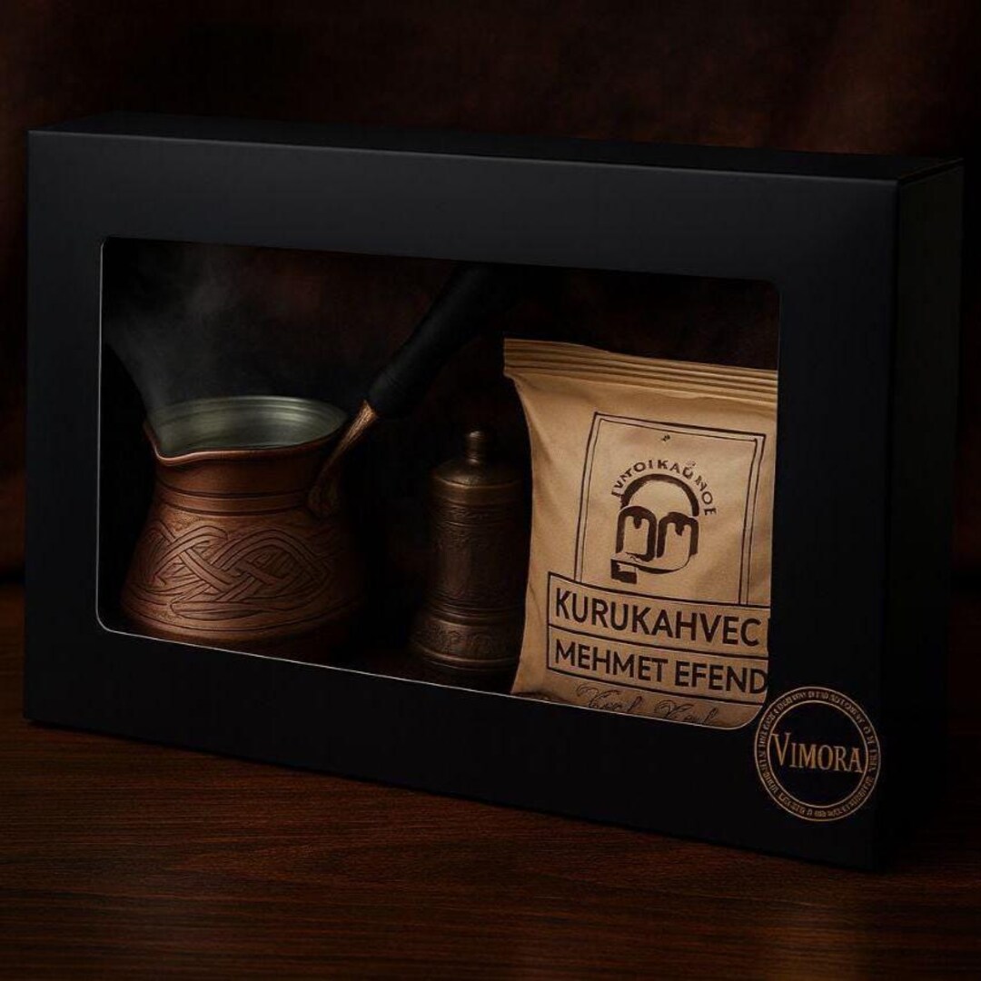 Set De Café Turco Artesanal En Cobre – Cezve, Molinillo Y Café Mehmet ...