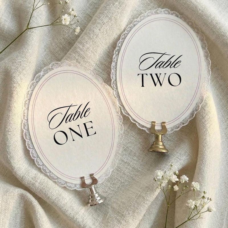 Lace Table Numbers Oval - Etsy