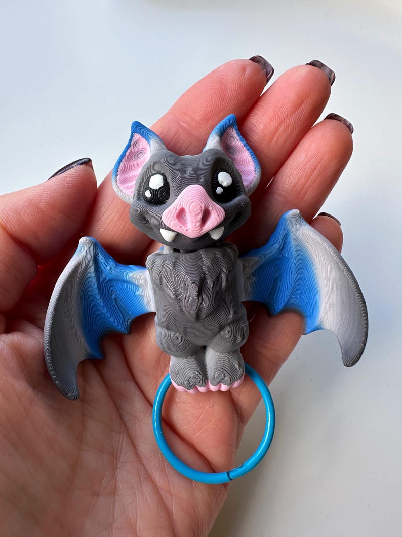 3D Printed Bat Keychain – Spooky Halloween Bag Charm, Handmade - Etsy