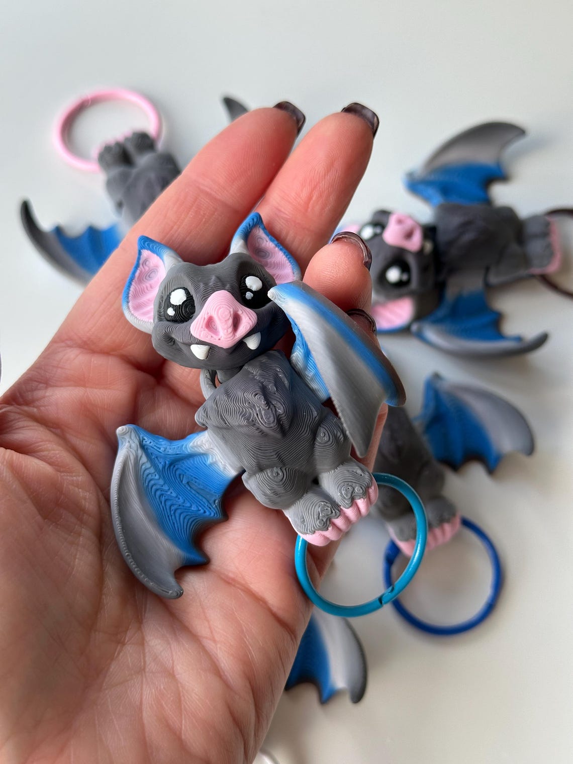 3D Printed Bat Keychain – Spooky Halloween Bag Charm, Handmade - Etsy