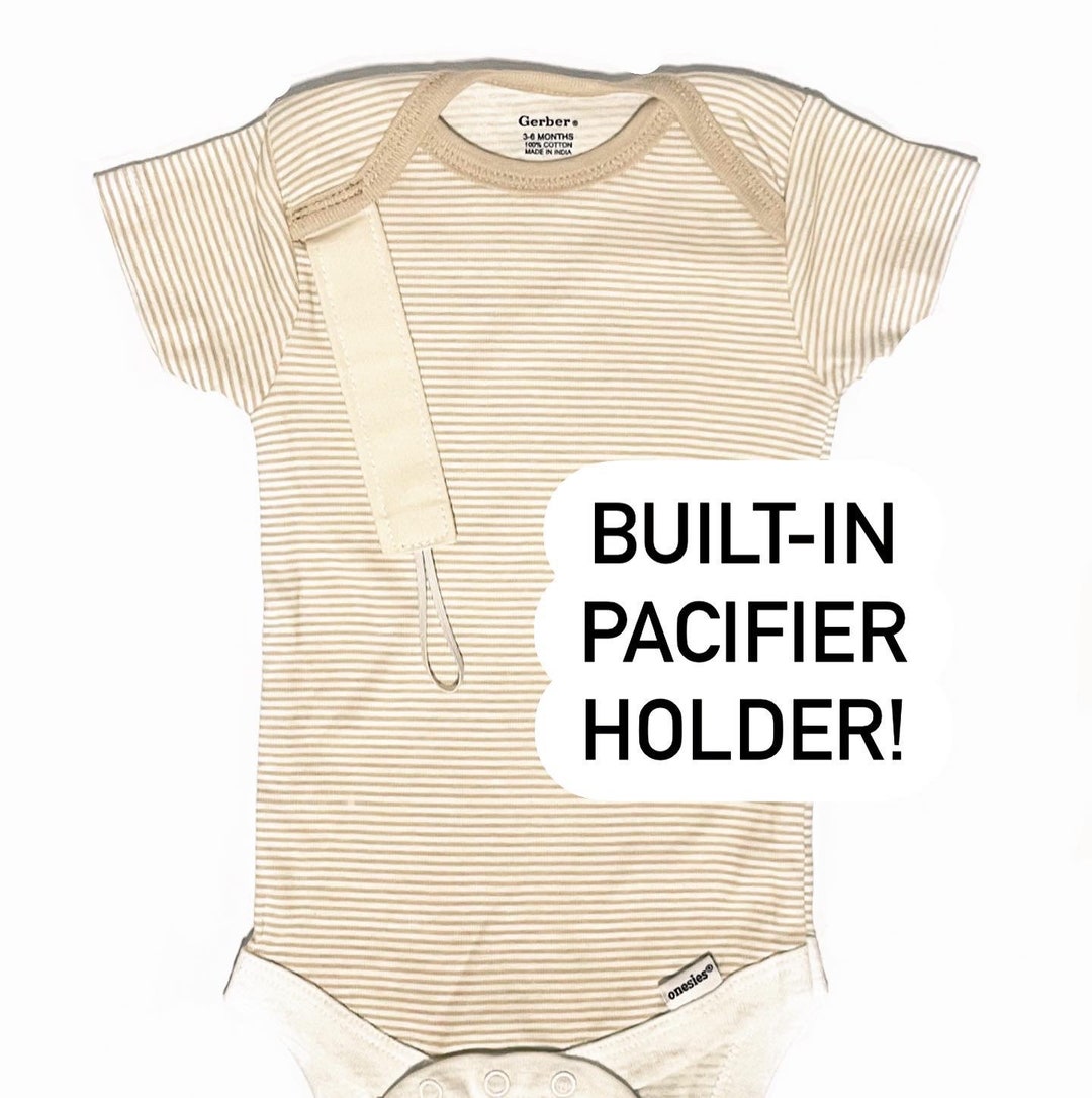 Pacifier Holder Onesie, Newborn Baby Bodysuit, Baby Clothing With Built ...