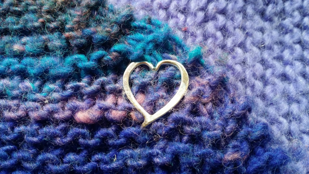 Sterling Heart Mini Tab Closure for Knitted, Crocheted or Woven ...