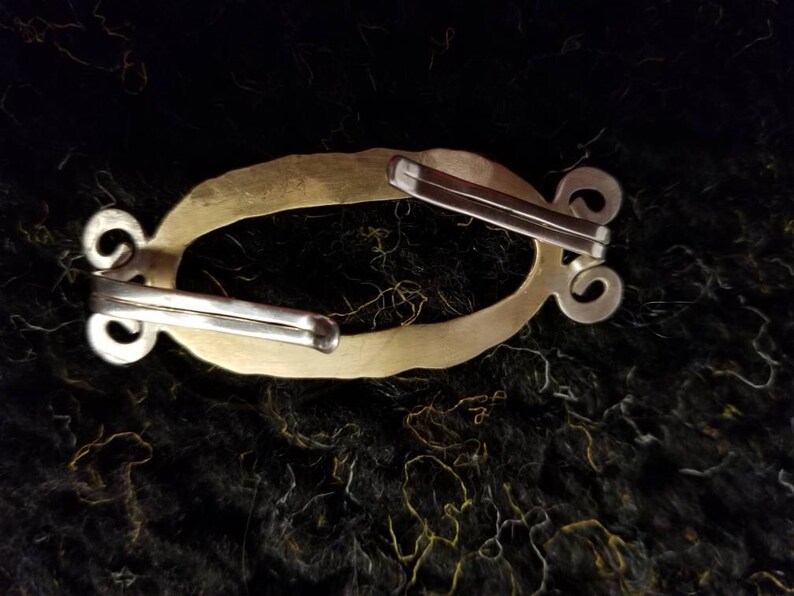 Bold but Lightweight Oval Tab Shaw Pin in Bronze and Sterling - Etsy