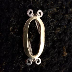 Bold but Lightweight Oval Tab Shaw Pin in Bronze and Sterling - Etsy