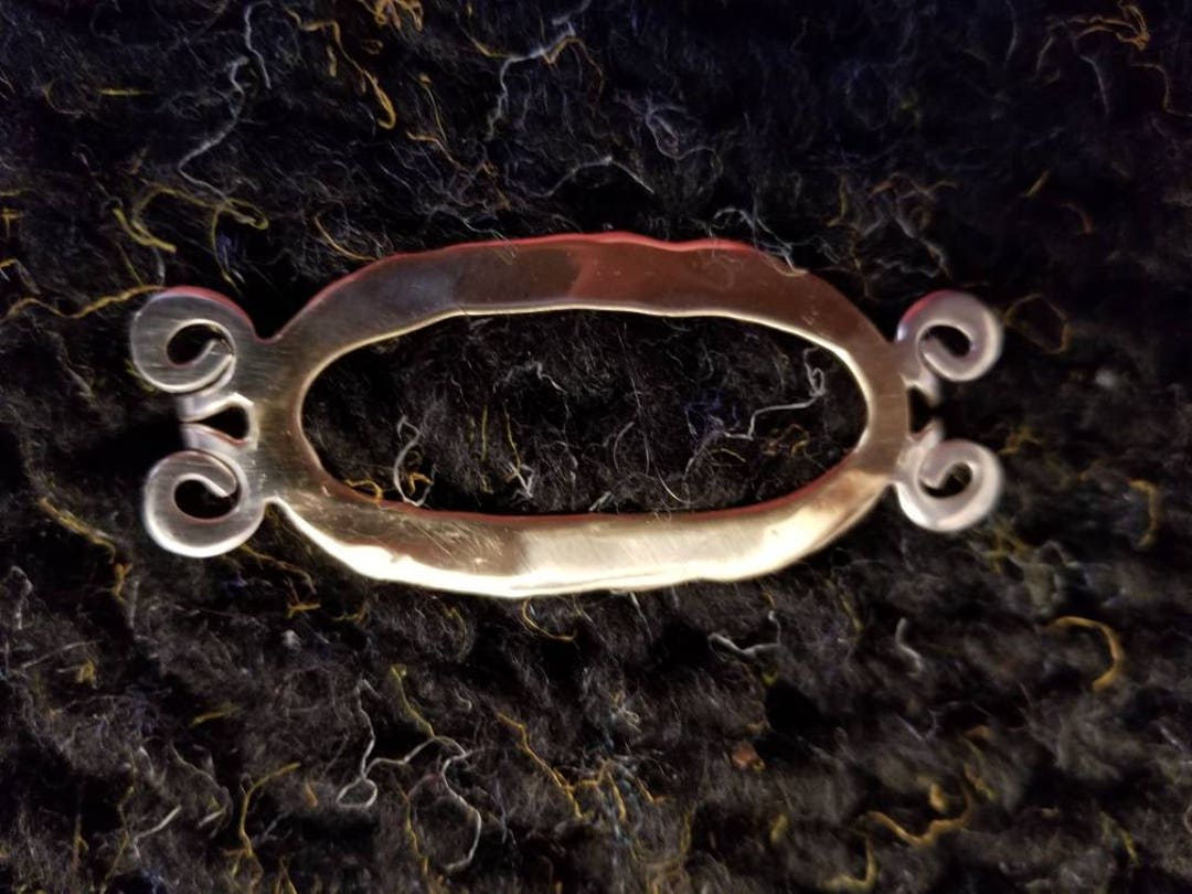 Bold but Lightweight Oval Tab Shaw Pin in Bronze and Sterling - Etsy