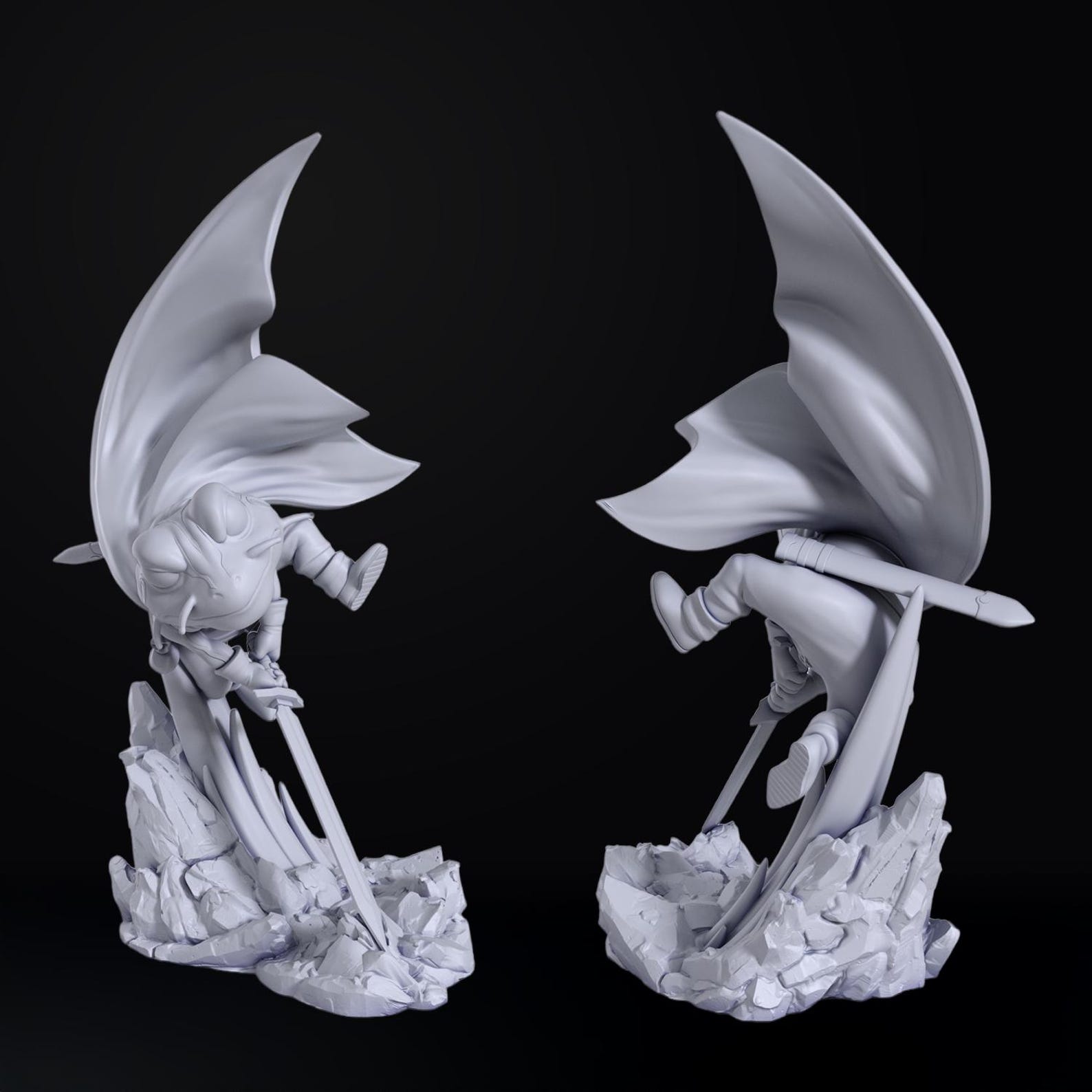 Frog – Chrono Trigger STL 3D Print Model | Sword Wielding Knight Statue ...