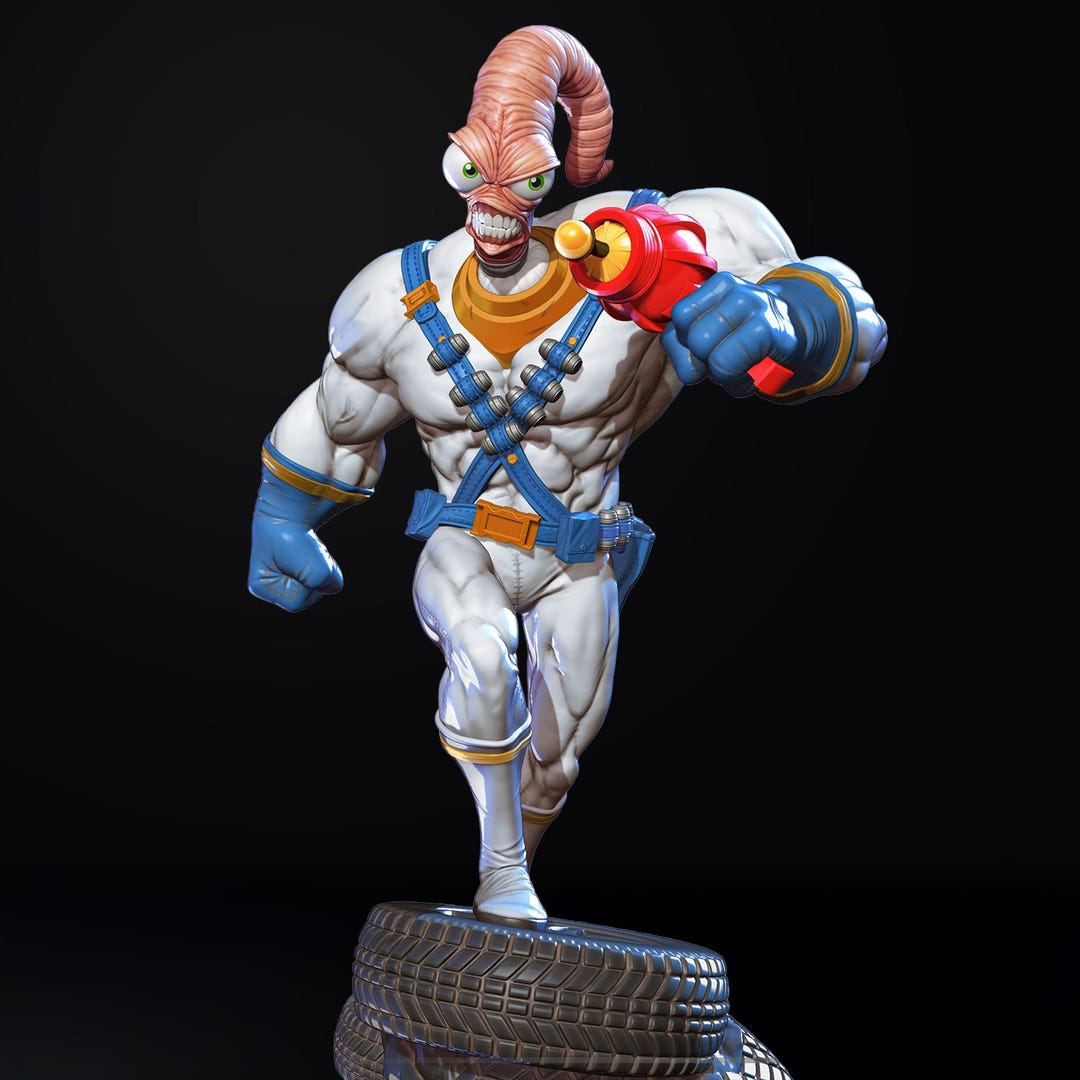 Earthworm Jim – Video Game STL Figure for Resin Printer | High Quality ...