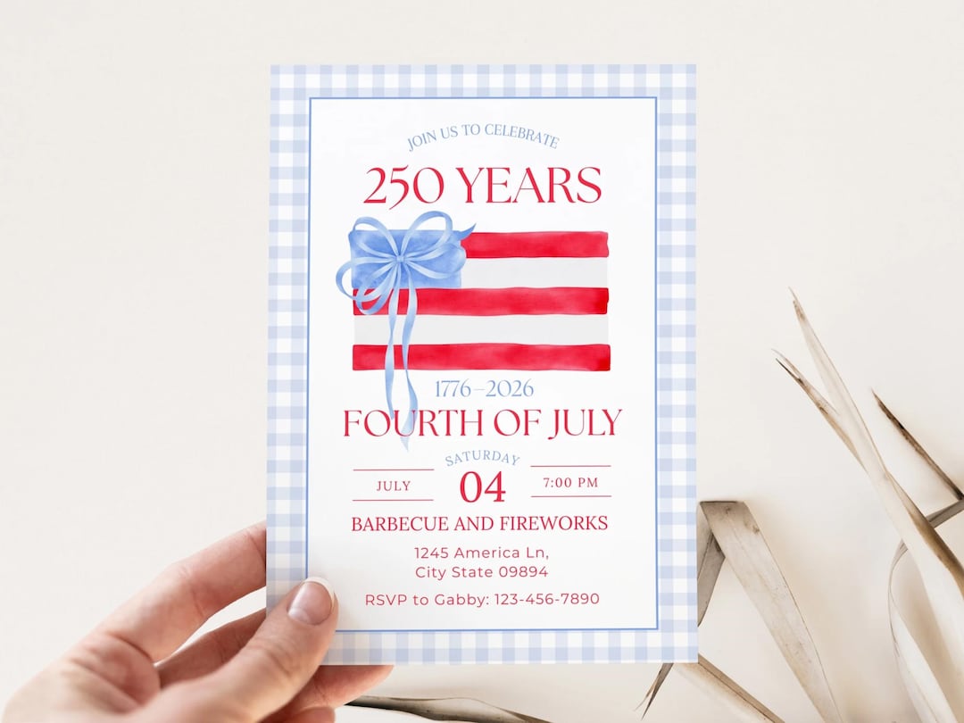 America’s 250th Birthday Invitation | 250 Years 4th of July Invite ...