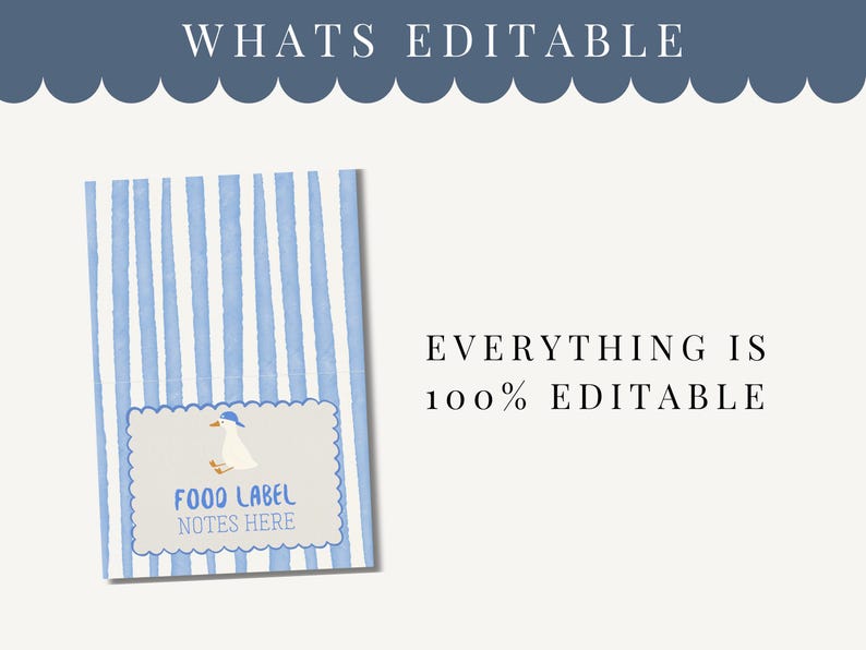 One Silly Goose Food Labels Foldable Tent Cards | Birthday Decorations ...