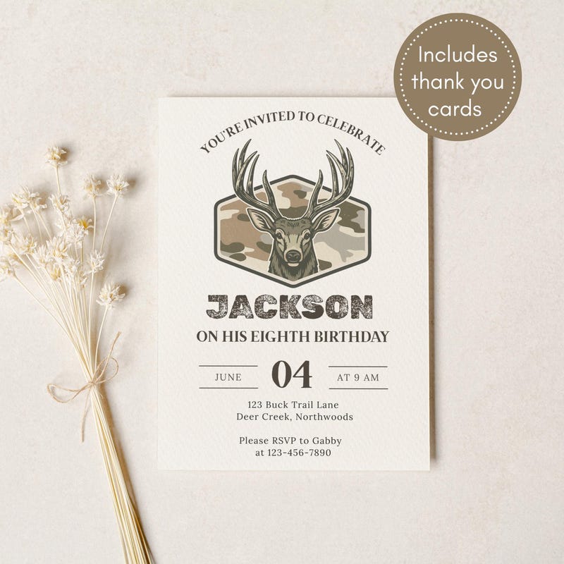 Hunting Camo Invitations - Etsy