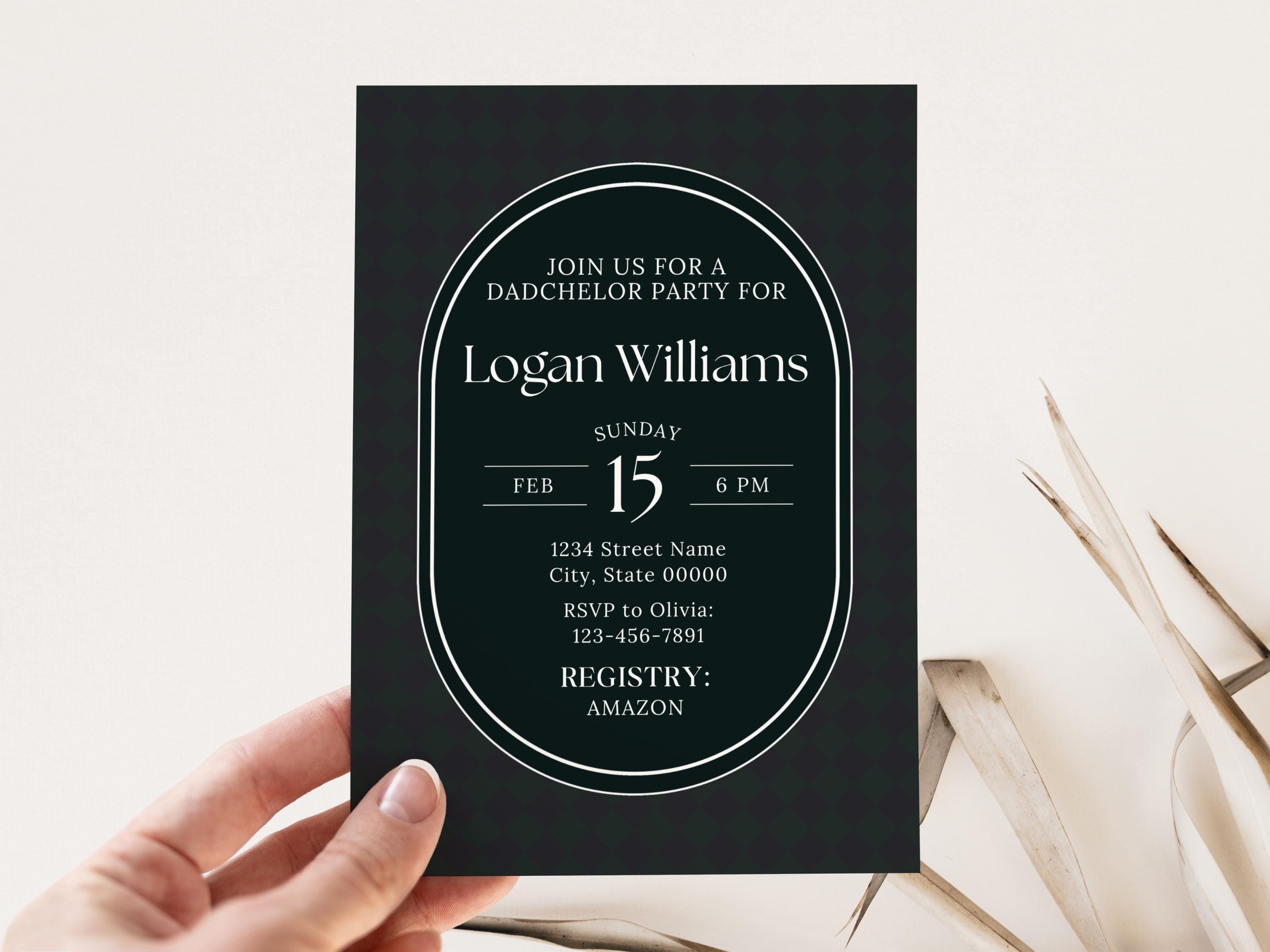 Manly Baby Shower Dad Invitation | Dadchelor Party Invite | Daddy ...