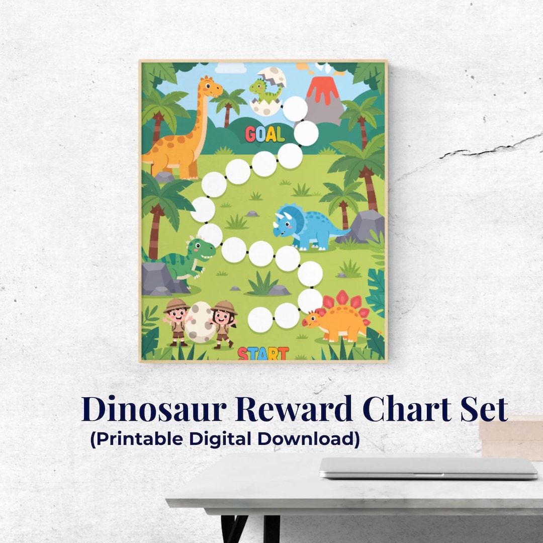 Dinosaur Reward Chart Set | Printable Potty Training, Chores & Behavior ...