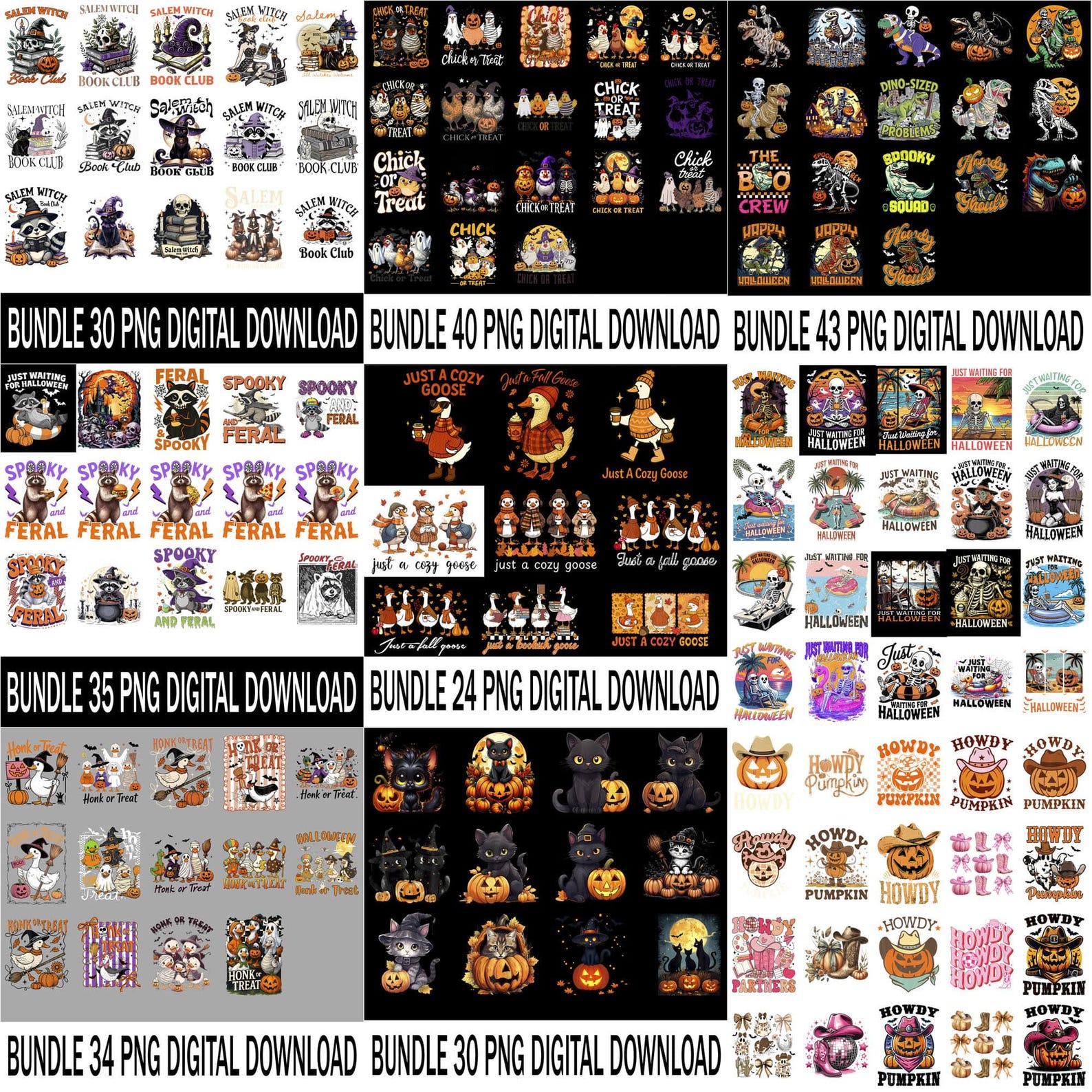 Halloween MEGA PNG Bundle 1000+, Ghost Pumpkin Sublimation Pack, Fall ...