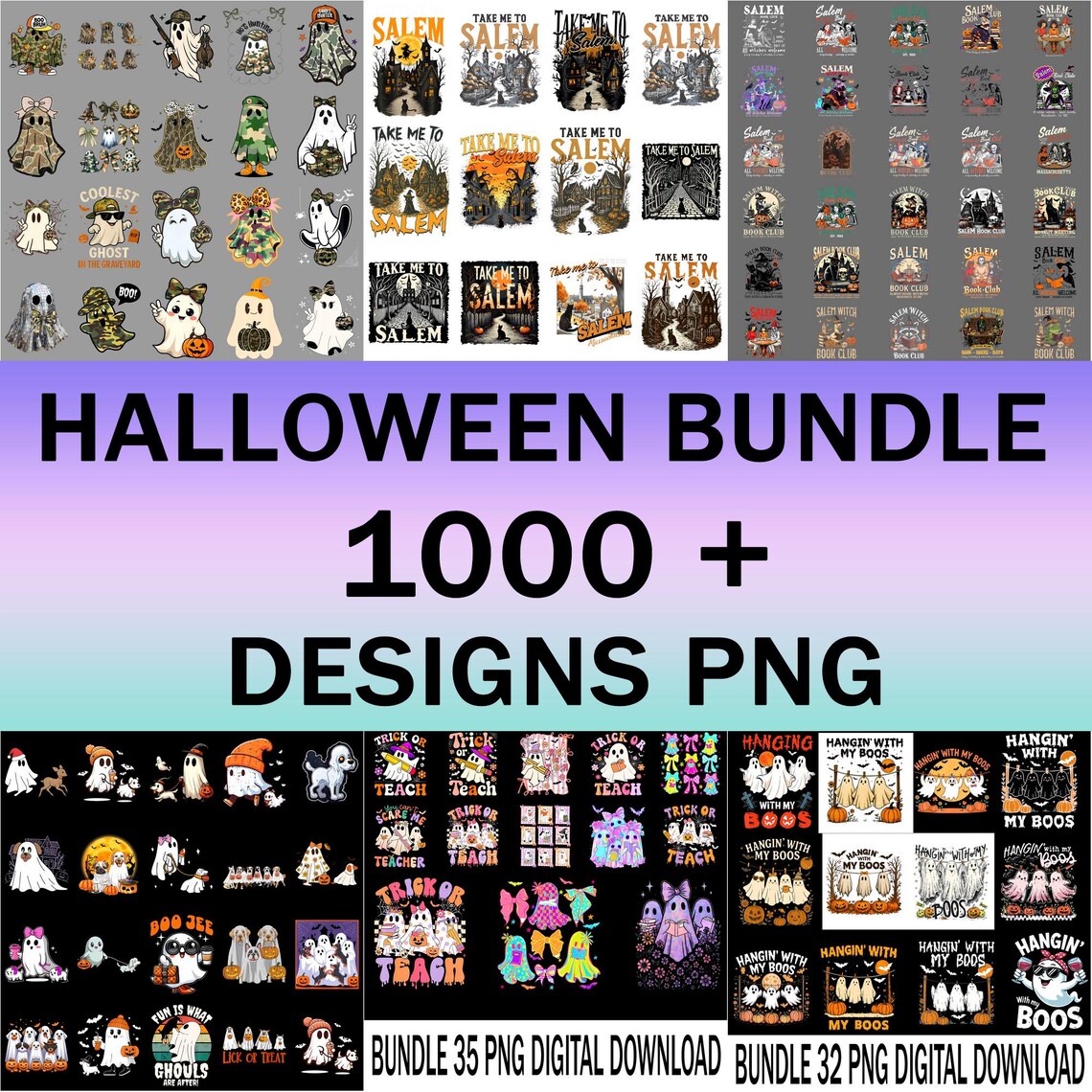 Halloween MEGA PNG Bundle 1000+, Ghost Pumpkin Sublimation Pack, Fall ...
