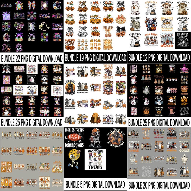 Halloween MEGA PNG Bundle 1000+, Ghost Pumpkin Sublimation Pack, Fall ...