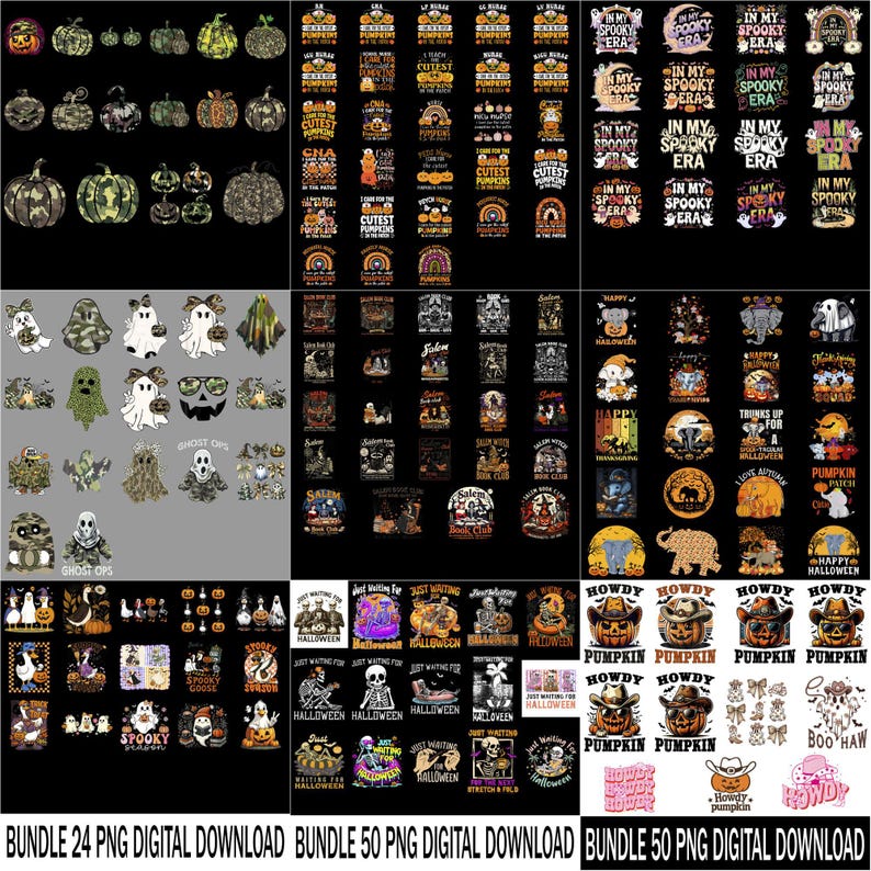 Halloween MEGA PNG Bundle 1000+, Ghost Pumpkin Sublimation Pack, Fall ...