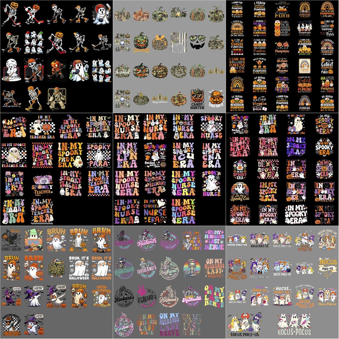 Halloween MEGA PNG Bundle 1000+, Ghost Pumpkin Sublimation Pack, Fall ...