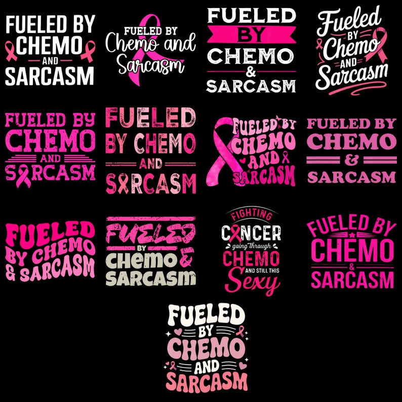 Breast Cancer Survivor PNG, Fueled by Chemo Sarcasm Humor Clipart, Slay ...