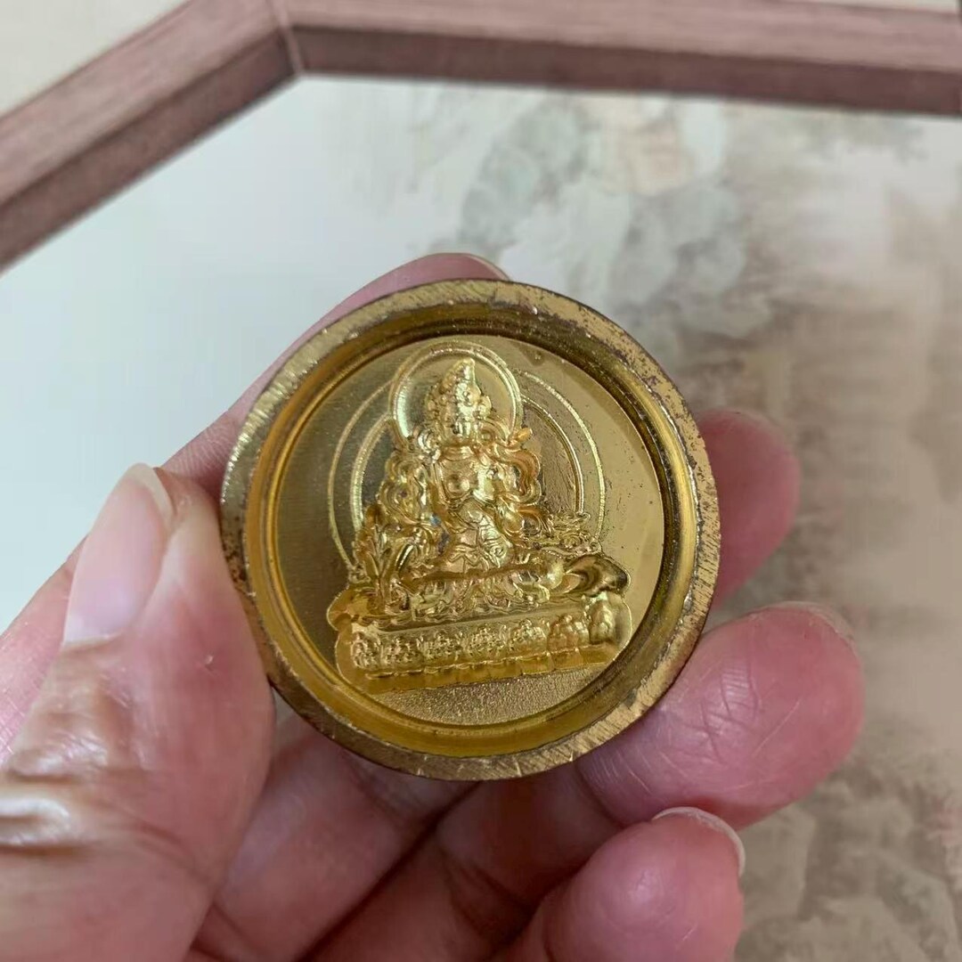 Nepal Copper Kṣitigarbha Bodhisattva Mold Figurine Protective Amulet ...