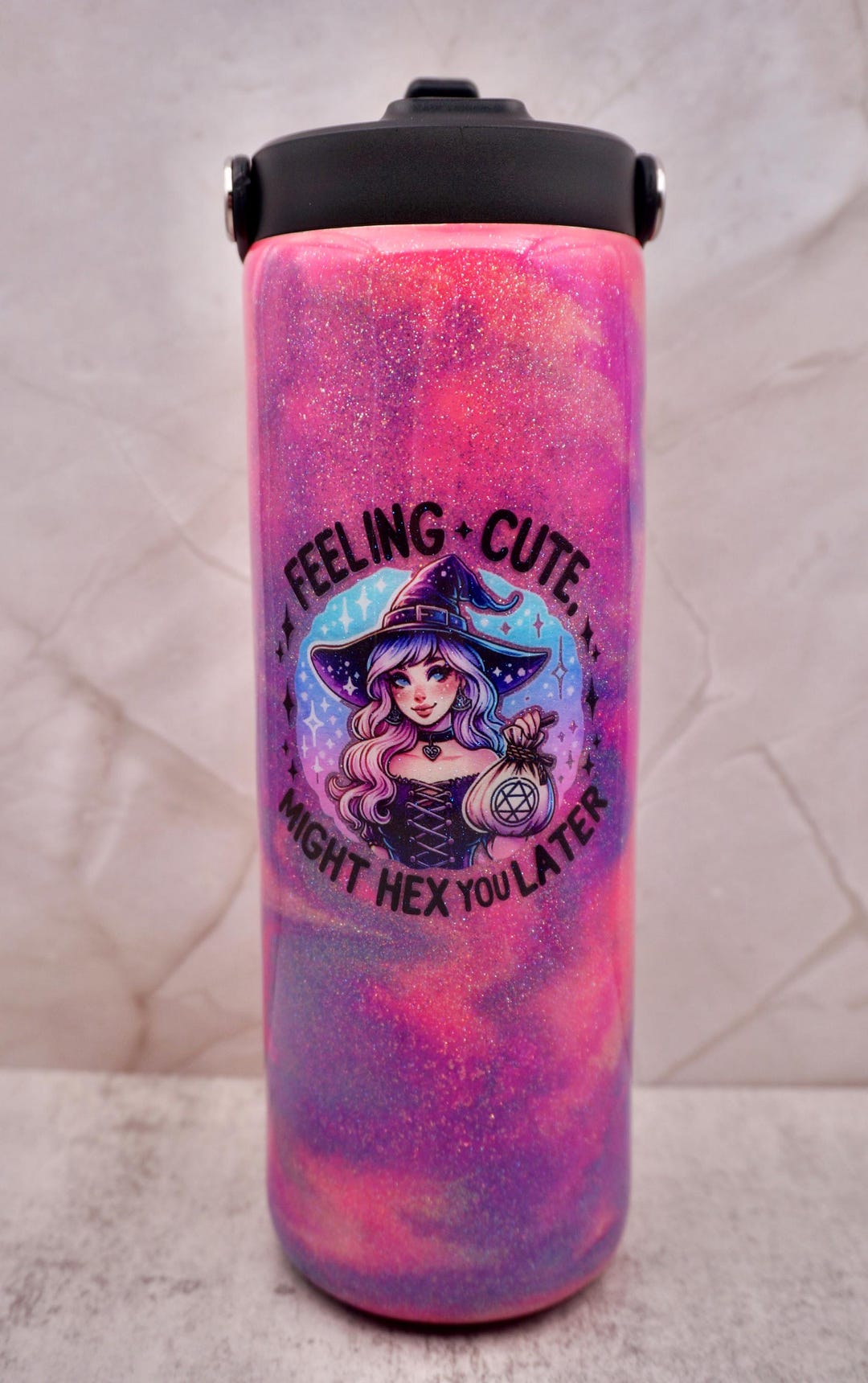 20 Oz Sippy "feeling Cute Might Hex You Later" Tumbler - Etsy