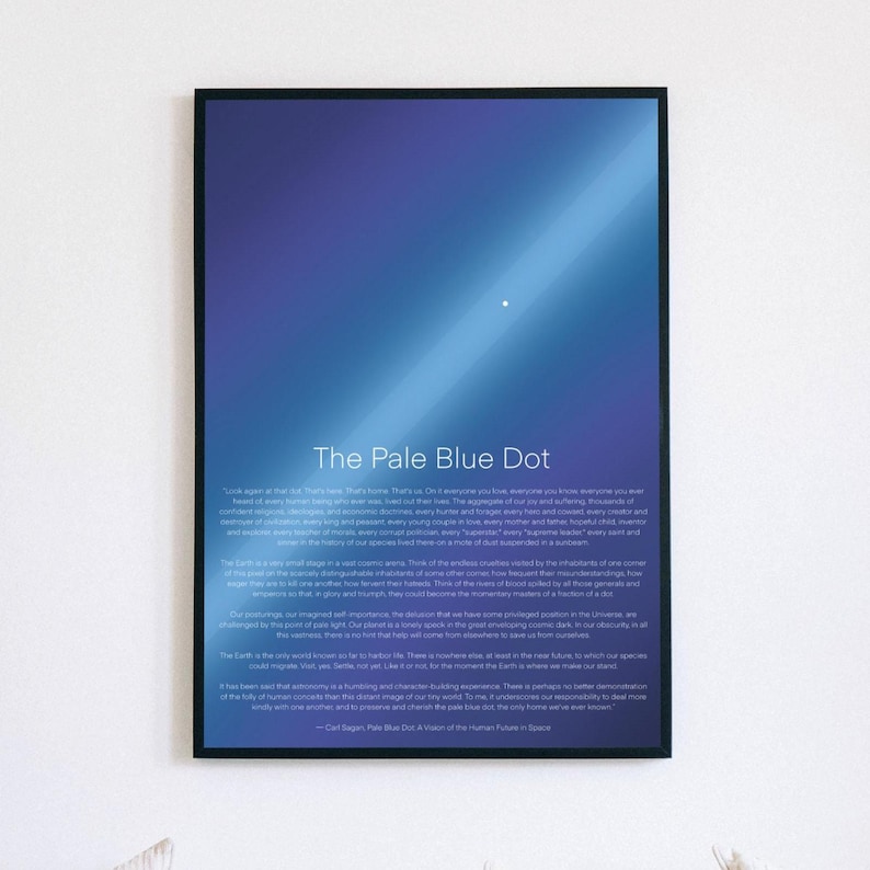 The Pale Blue Dot – Carl Sagan Inspired Wall Art, Space Poster ...