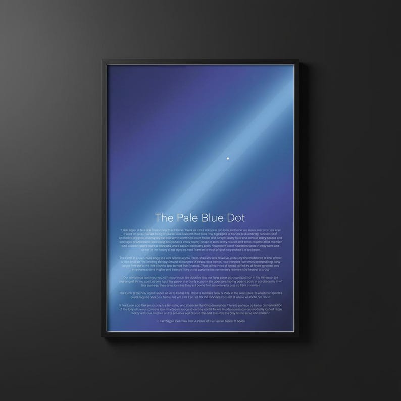 The Pale Blue Dot – Carl Sagan Inspired Wall Art, Space Poster ...