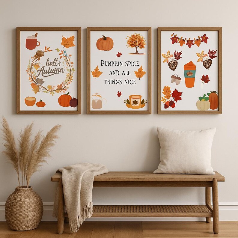 Printable Autumn Wall Decor | Set of 3 Fall Prints | Modern Cozy ...