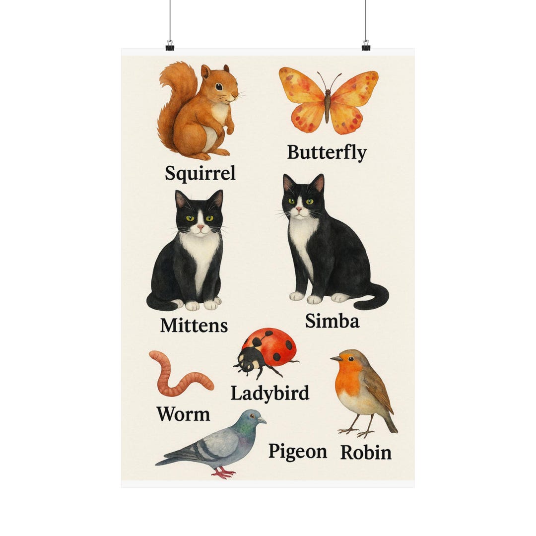Mittens & Simba Garden Adventure Poster: Museum Grade Matte Print - Etsy