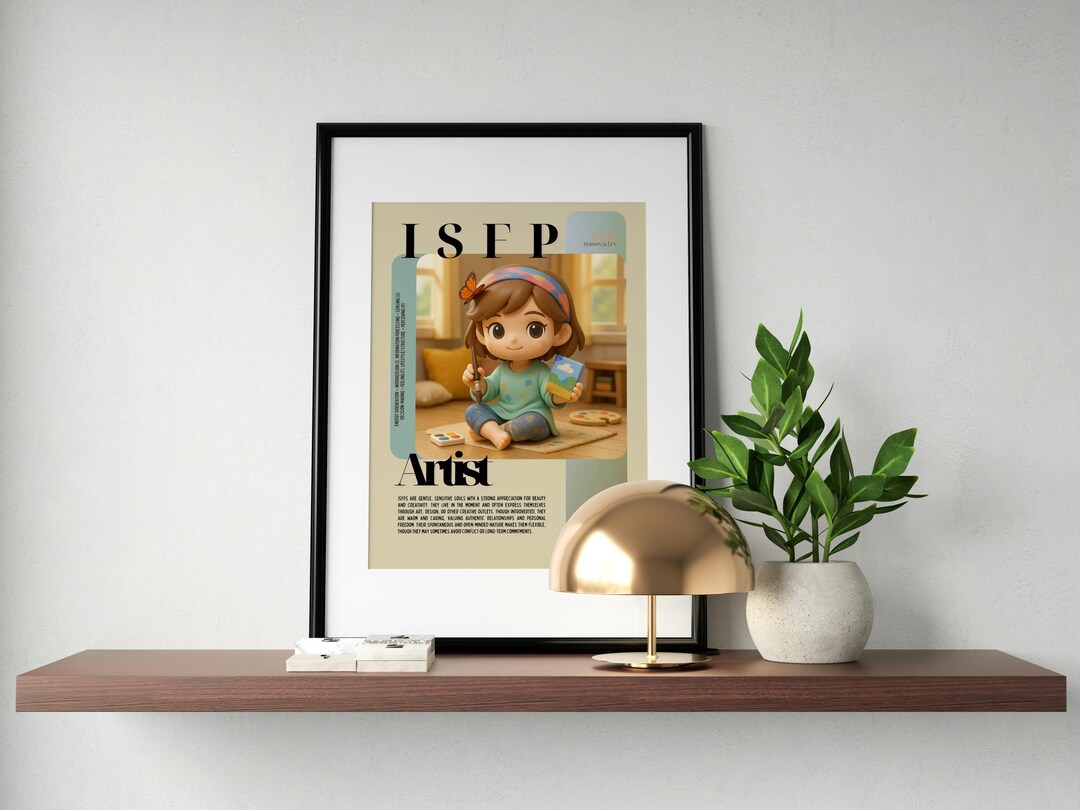 ISFP Artist MBTI Personality Poster | Cute Pop Toy Style Digital ...