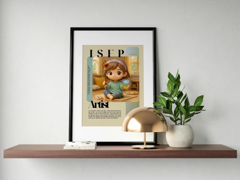 ISFP Artist MBTI Personality Poster | Cute Pop Toy Style Digital ...