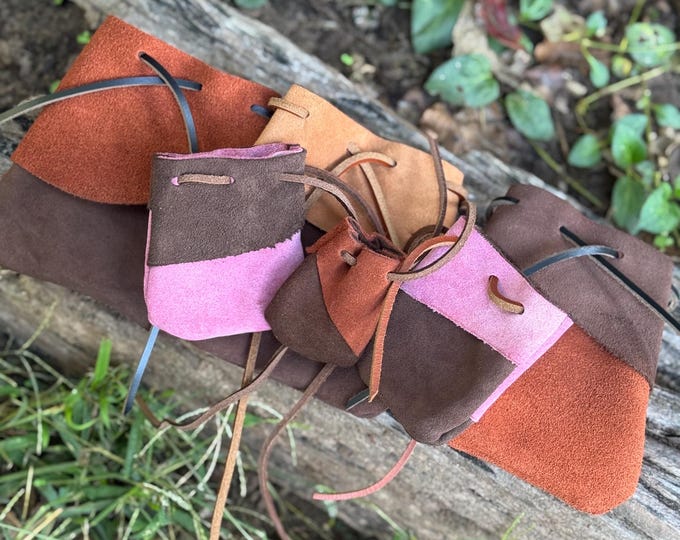 Deerskin Treasure Pouch, Viking Amulet Knot Pendant, Handmade, Dice Bag ...