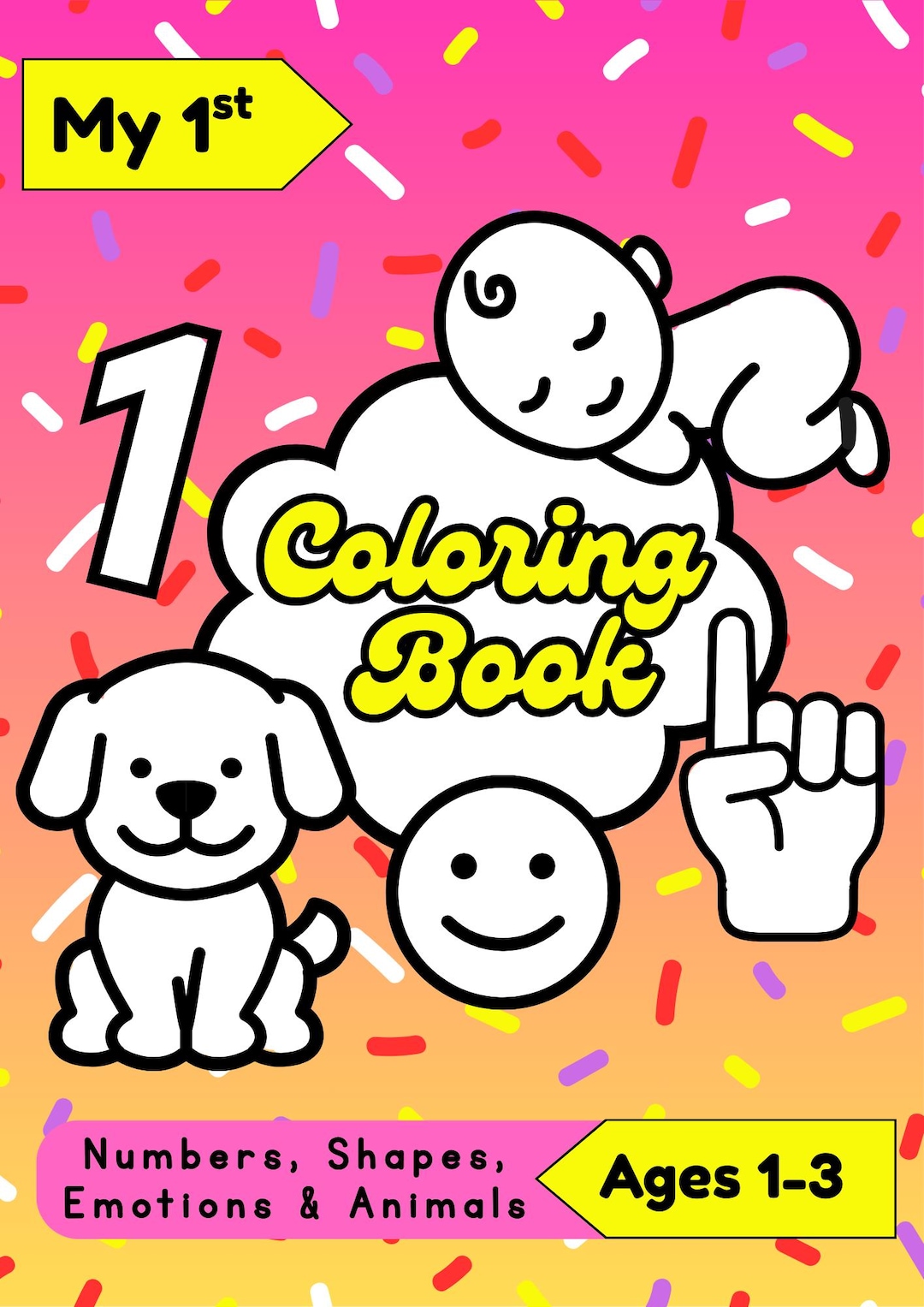 Toddler Coloring Book: Numbers, Shapes, Animals (PDF Printable) - Etsy