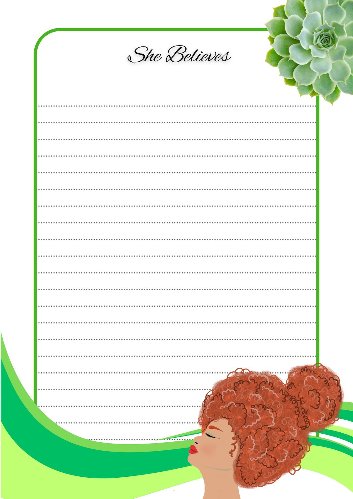 Printable Women's Empowerment Notepad Designs: Motivational Stationery ...
