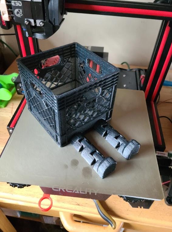 Flexible-leg Milk Crate 3D Print STL – Fun Flexi-leg Basket Box ...