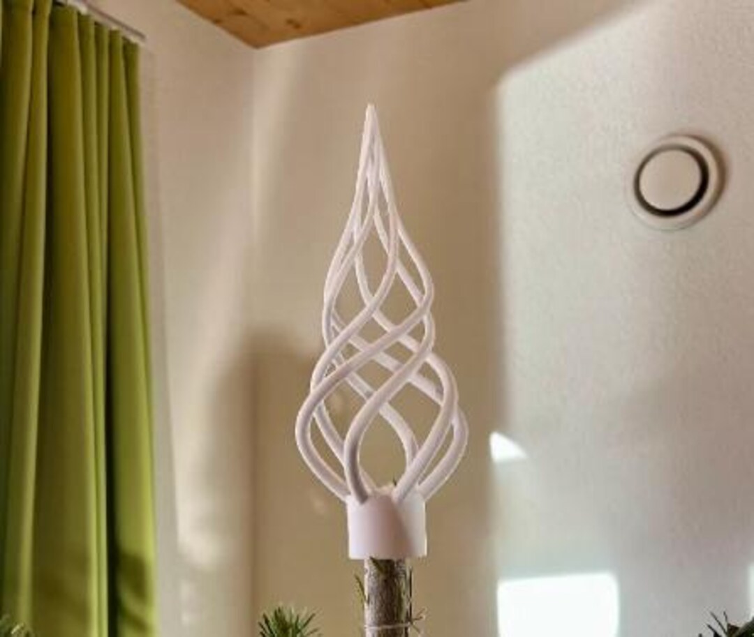 Elegant 3D Printed Christmas Tree Topper – Modern Spiral Holiday Tree ...