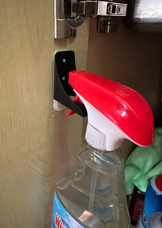 Spray Bottle Holder STL – Simple Wall-mount Spray Rack, Easy Support ...