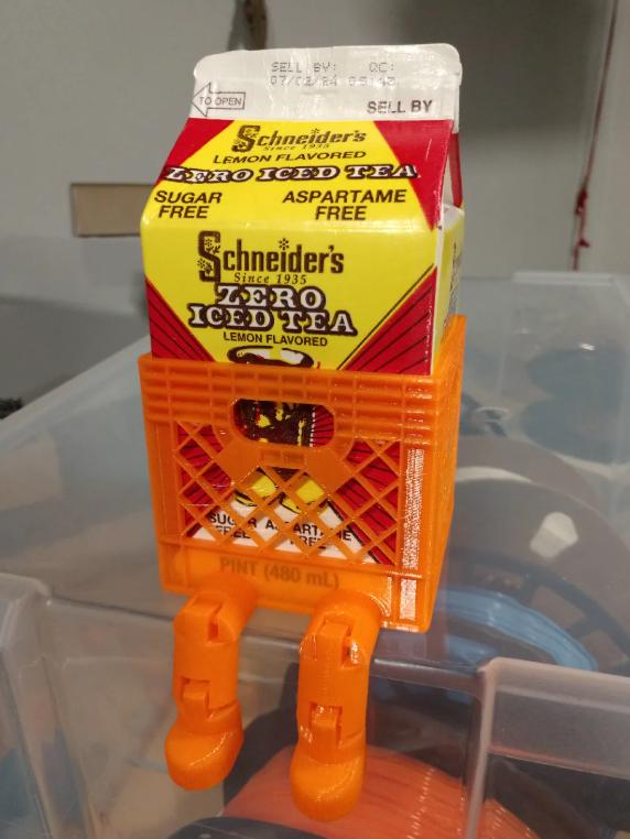 Flexible-leg Milk Crate 3D Print STL – Fun Flexi-leg Basket Box ...