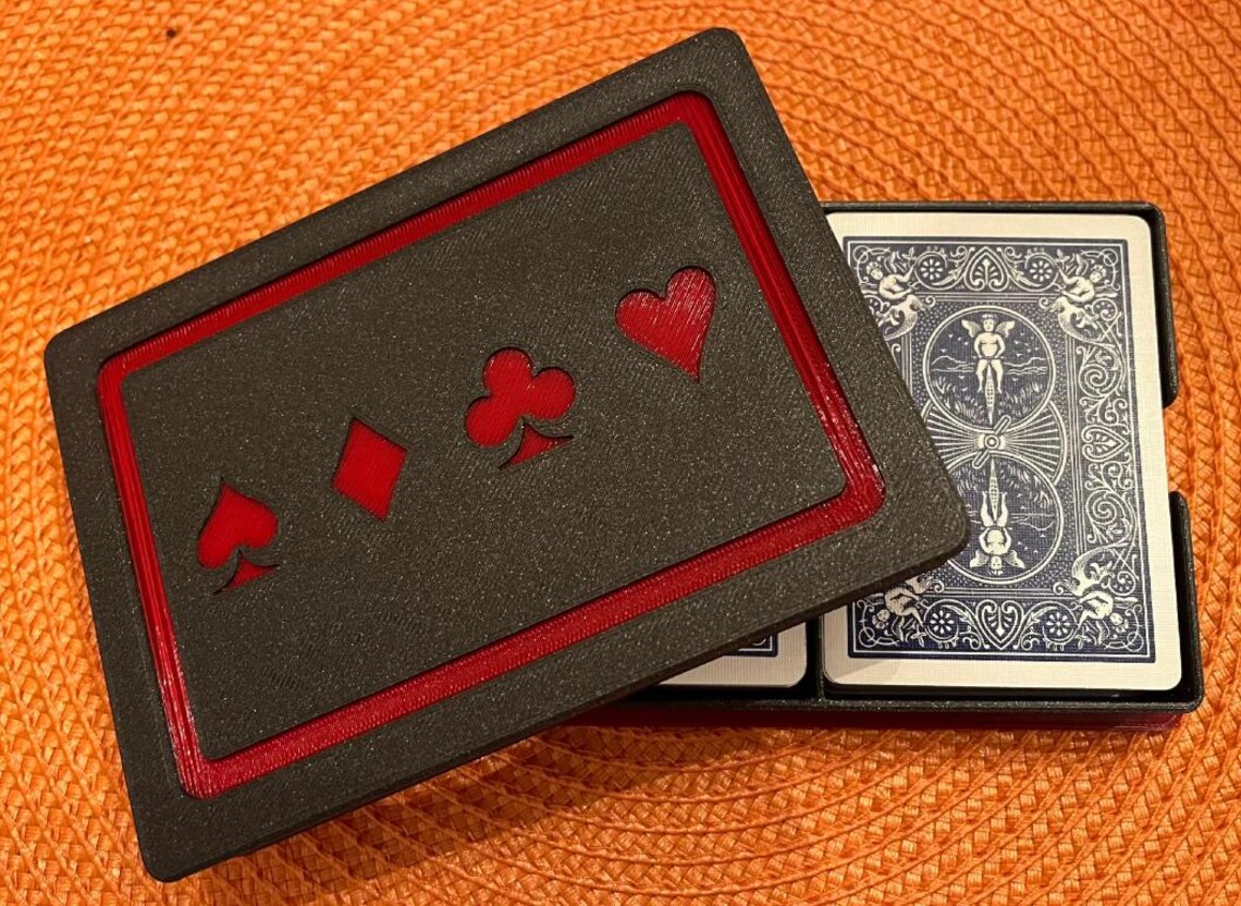 Double Playing Card Box STL | Elegant 3D Printable Case for 2 Decks of ...