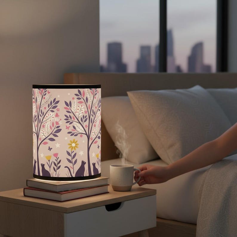 Forest Friends Lamp – Cozy Cat & Bird Decor for Pet Lovers - Etsy