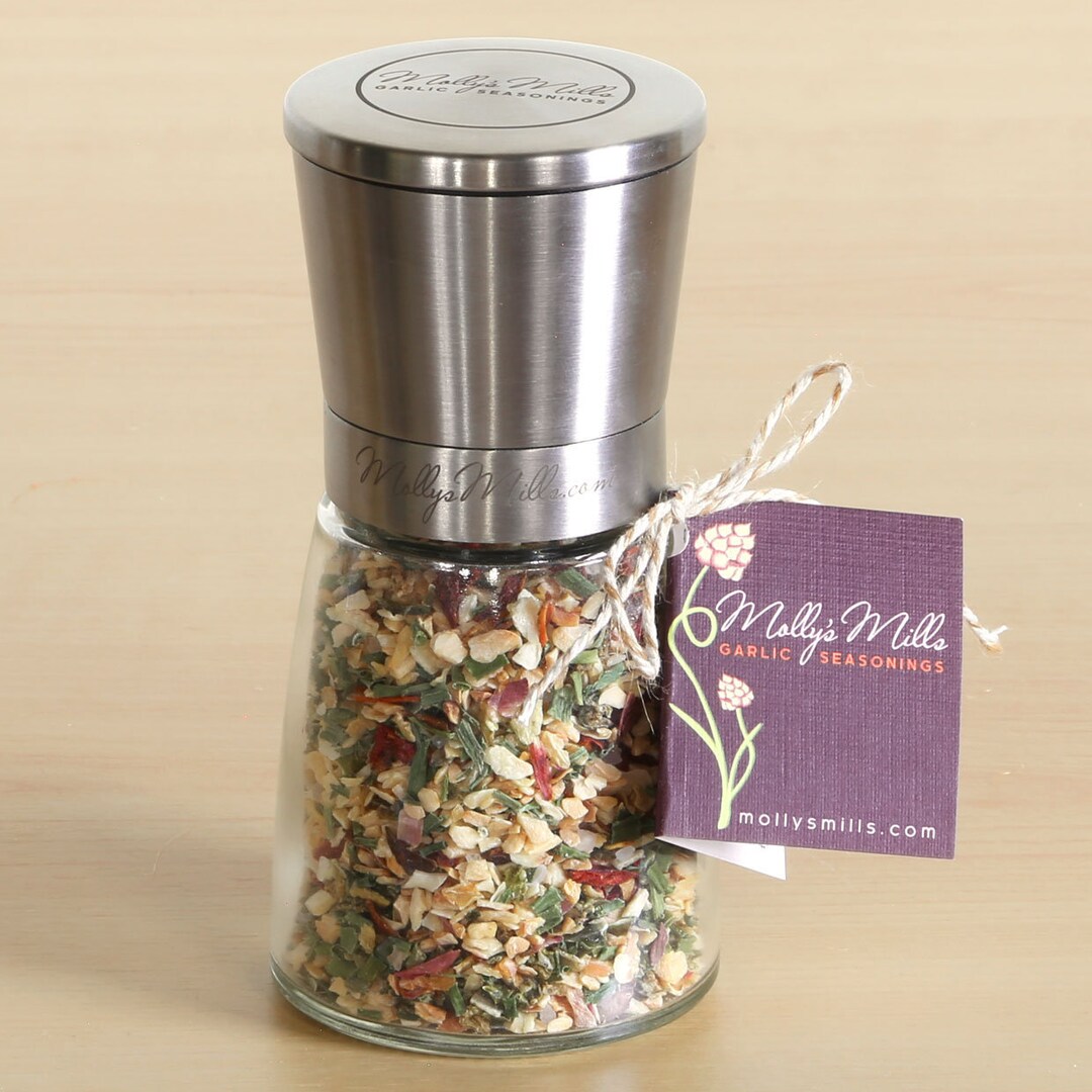 Molly's Mills Handmade Garlic Salt With Grinder | FREE SHIPPING ...