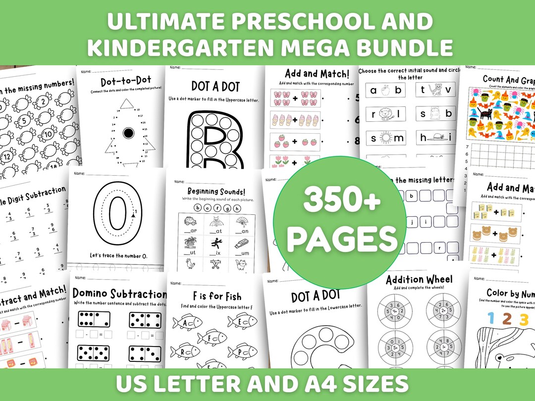 Preschool Pre-k + Kindergarten Learning Bundle | +360 Pages | Printable ...