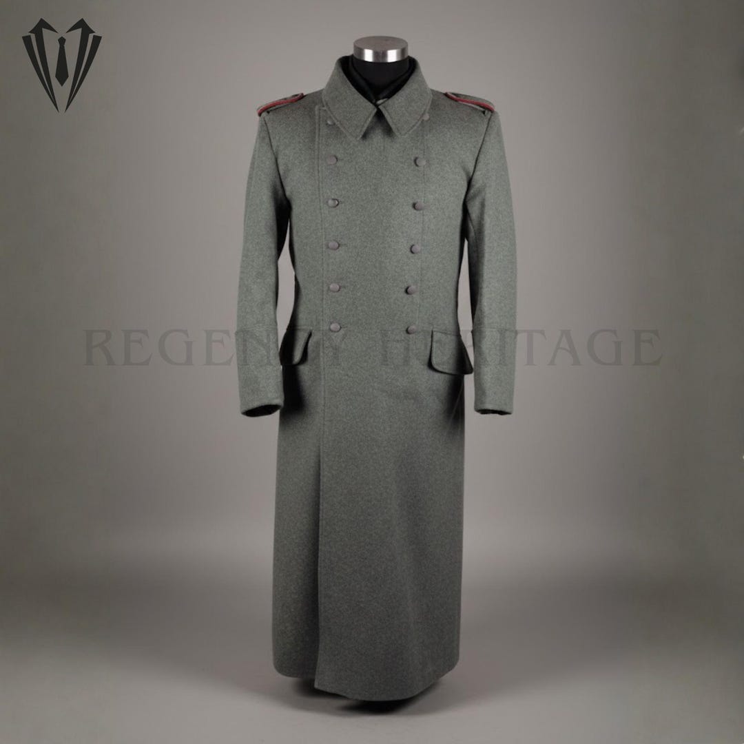 Men’s WWII Military Wool Greatcoat | Handcrafted Vintage Army Long ...