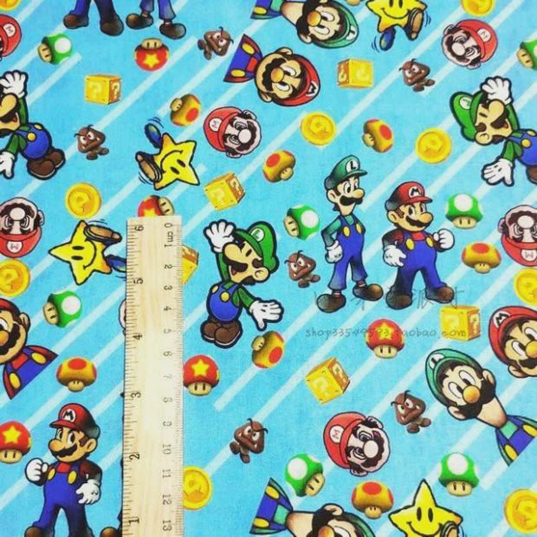 Classic Game Fabric Retro Japan Arcade Games Fabric Cotton Fabric Mario ...
