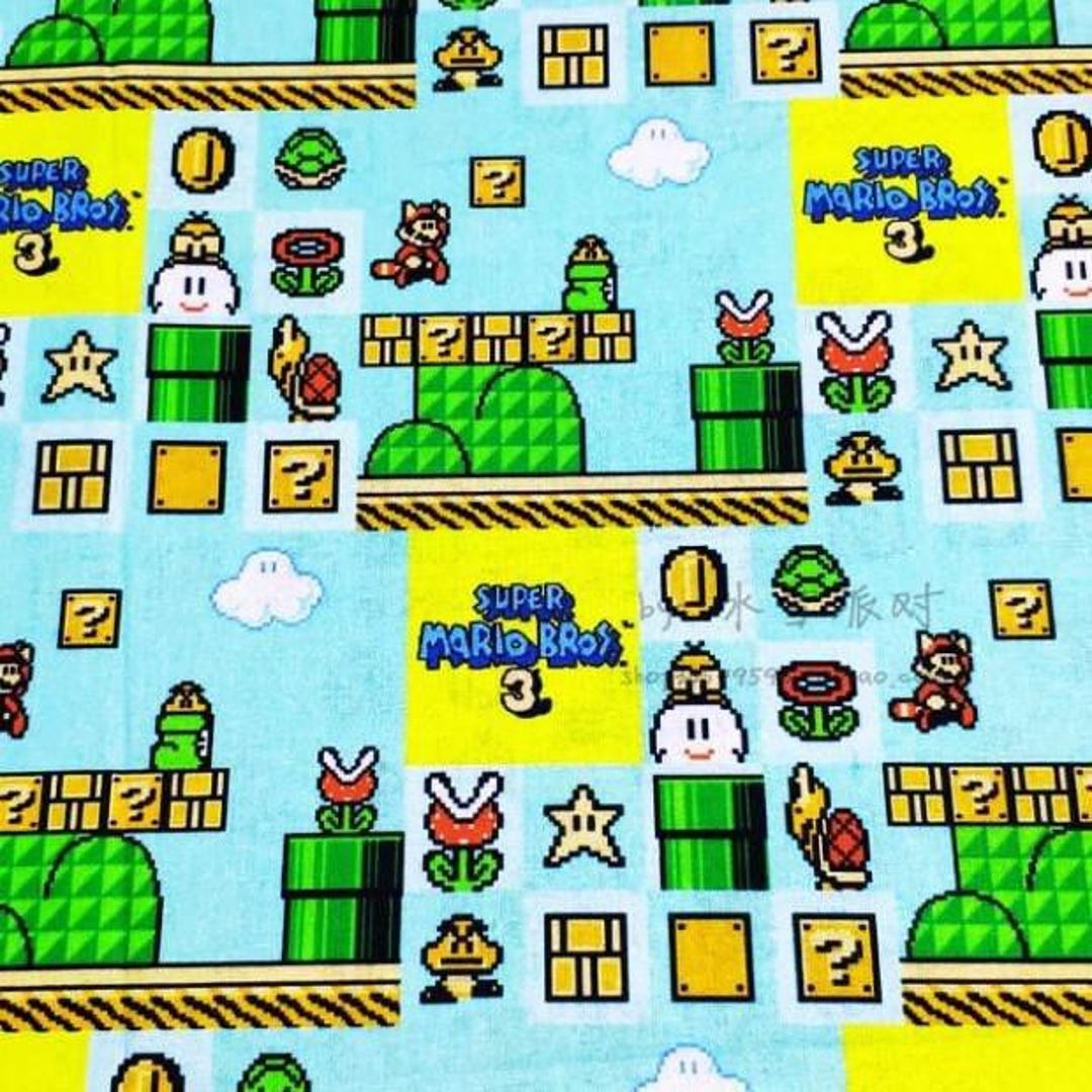 Classic Game Fabric Retro Japan Arcade Games Fabric Cotton Fabric by ...