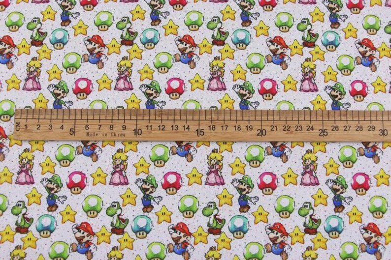 Classic Game Fabric Retro Japan Arcade Games Fabric Cotton Fabric Mario ...
