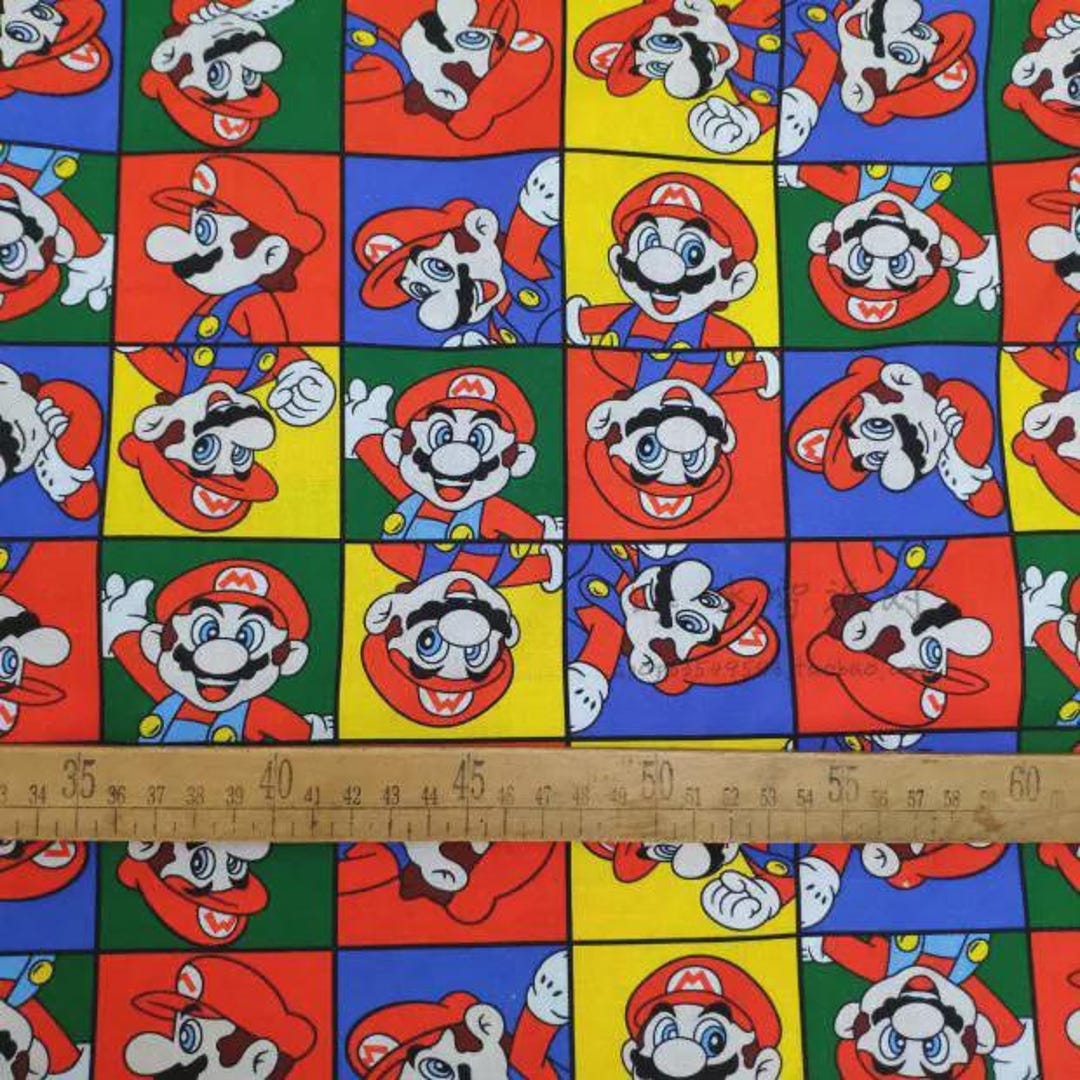 Classic Game Fabric Retro Japan Arcade Games Fabric Cotton Fabric Mario ...