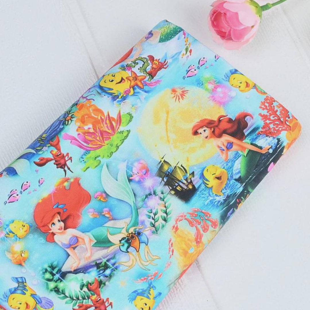 Disney Little Mermaid Ariel Fabric Alice in Wonderland Fabric Sebastian ...