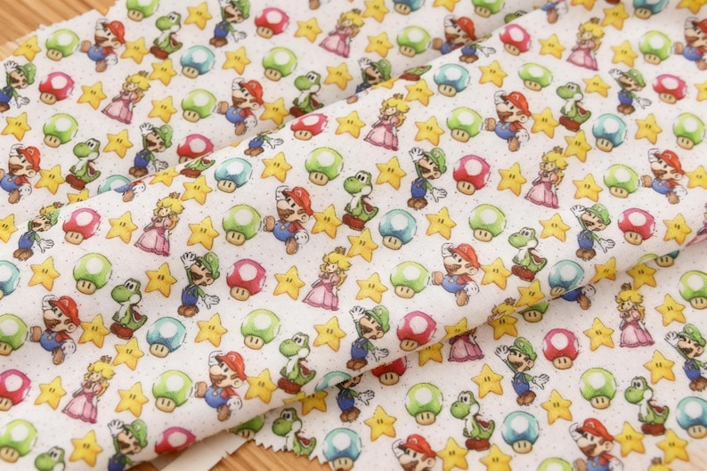 Classic Game Fabric Retro Japan Arcade Games Fabric Cotton Fabric Mario ...