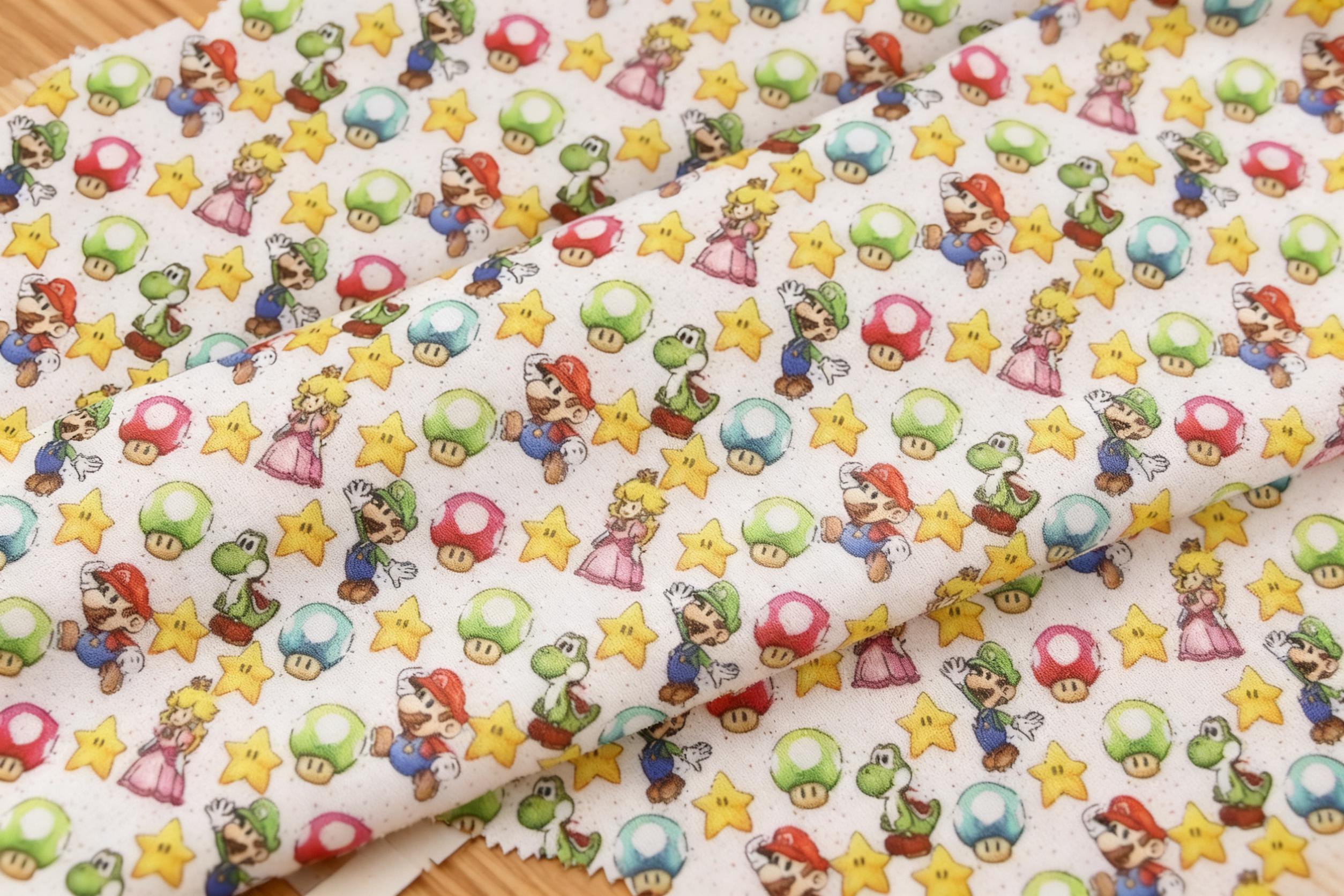 Classic Game Fabric Retro Japan Arcade Games Fabric Cotton Fabric Mario ...