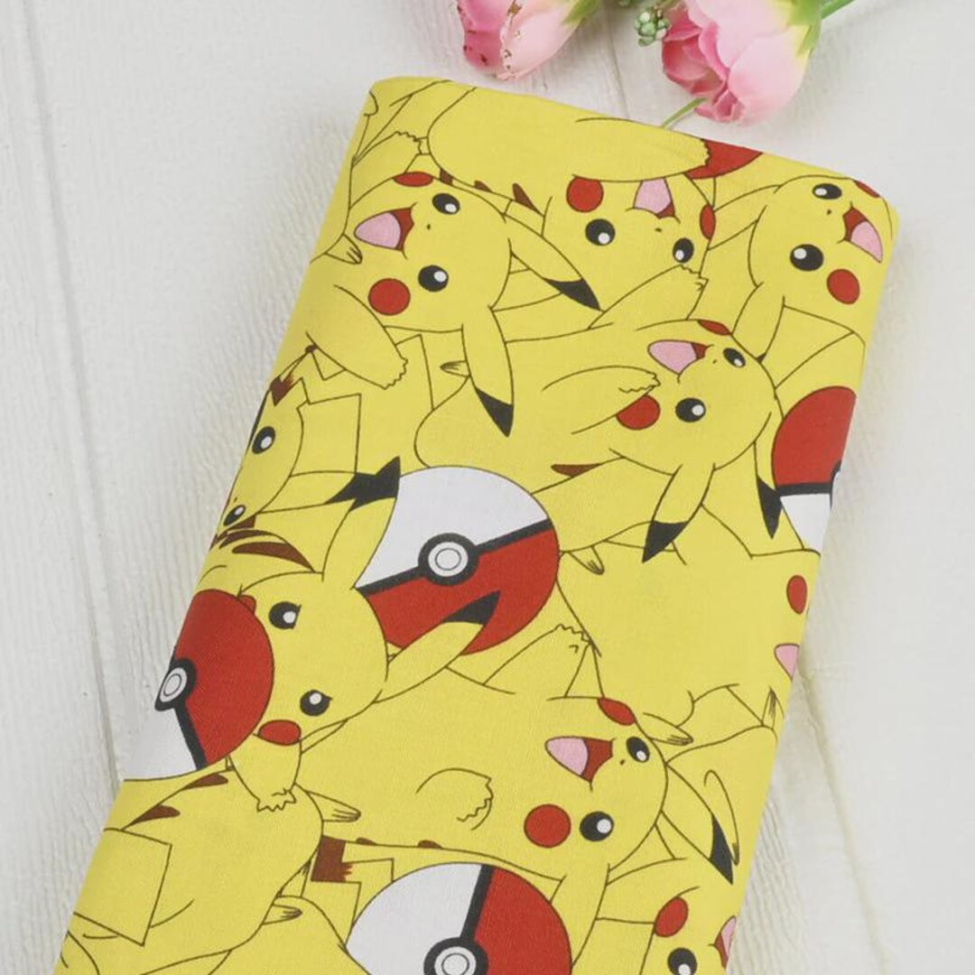 Pikachu Fabric，cute Japanese Fabric,japan Anime Fabric,100% Cotton Fabric, Cartoon Fabric ...